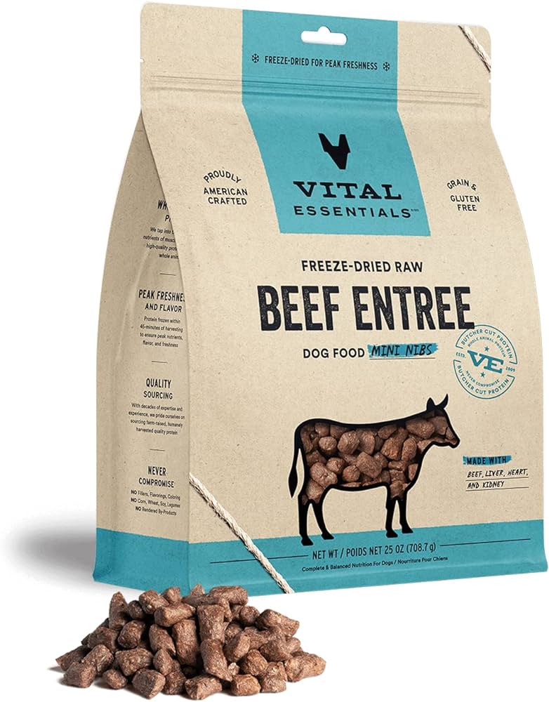 Vital Essentials - Dog Beef Mini Nibs 25oz - Cosmo's Dog Bakery Retail