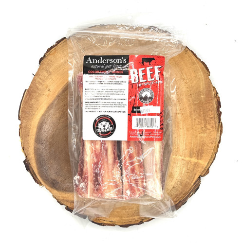 Anderson's - Beef Bones - 8 inch, Split 4 Pack - Retail Store