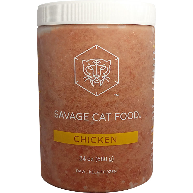Savage Cat - Chicken 24oz - Raw cat food - Cosmo's Dog Bakery Retail