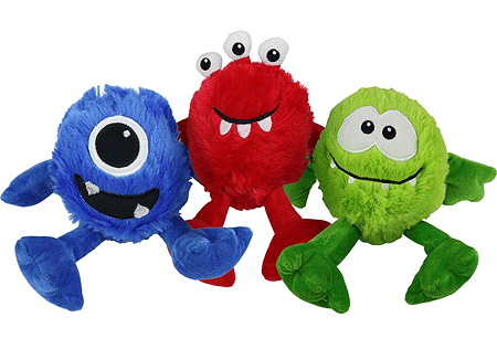 Multipet Minipet Plush Monster Assorted Dog Toy - Cosmo's Dog Bakery Retail